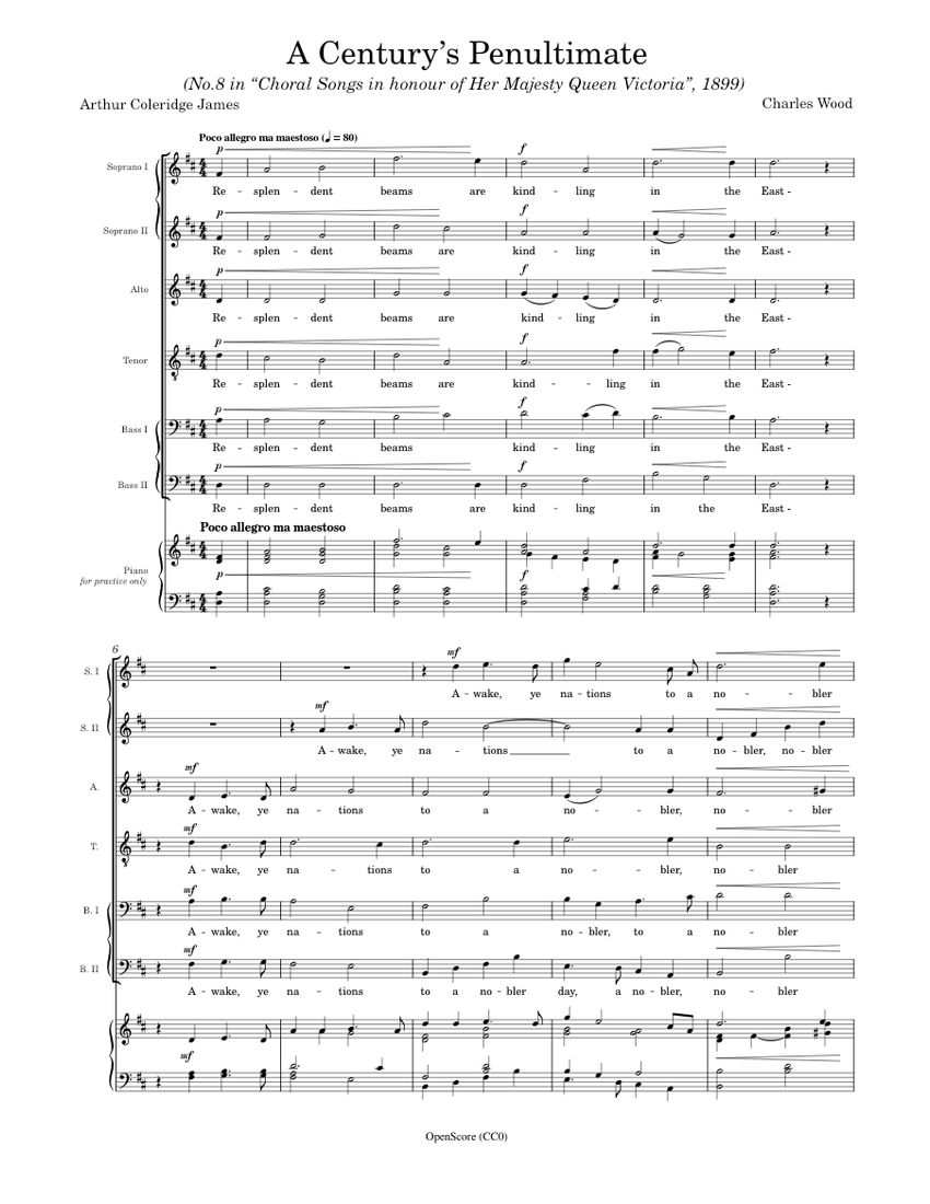 Wood, Charles - Choral Songs for Queen Victoria, No.8 - A Century’s ...