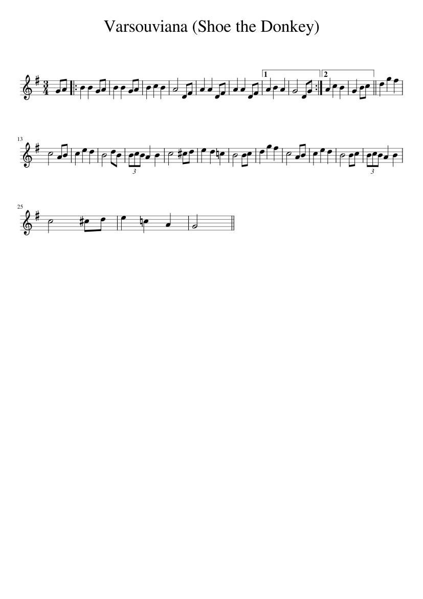 Varsouviana (Shoe the Donkey) Sheet music for Piano (Solo) | Musescore.com