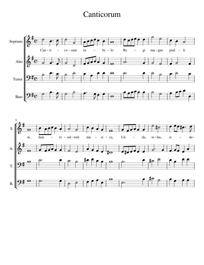Canticorum Sheet music for Soprano, Tenor, Alto, Bass (Choral ...