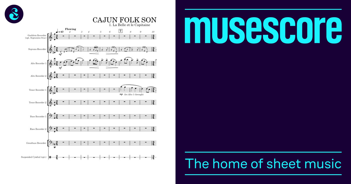 Cajun Folk Songs – Frank Ticheli Cajun Folk Songs: Le Belle et le ...