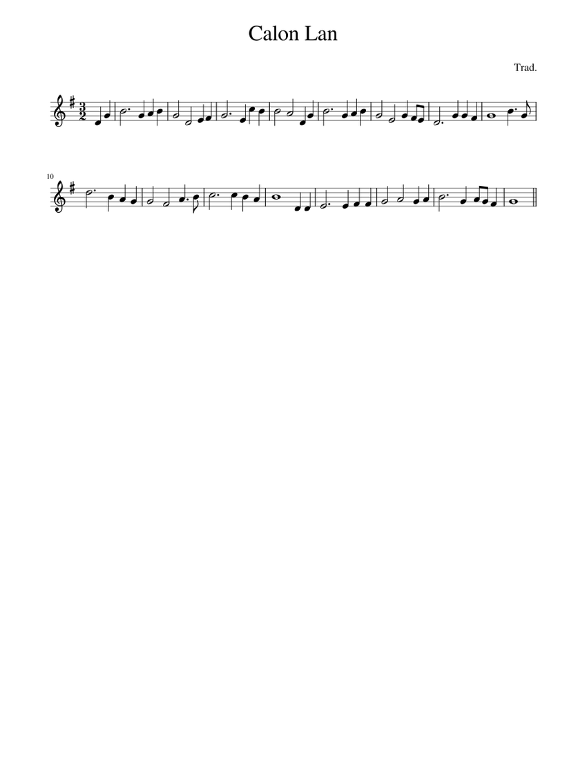 Traditional music - Calon Lan Sheet music for Piano (Solo) | Musescore.com