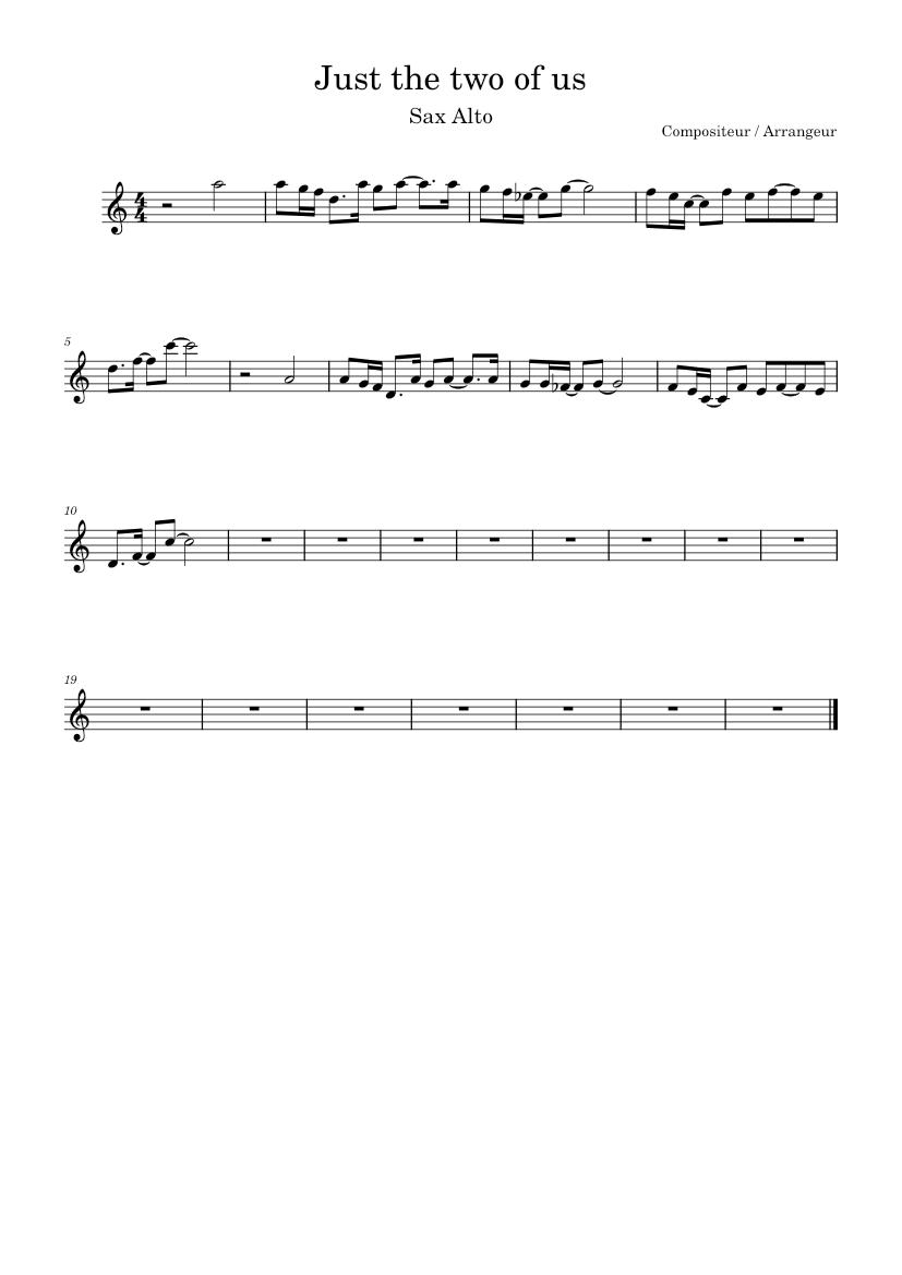 just the two of us bon Sheet music for Saxophone alto (Solo) | Musescore.com
