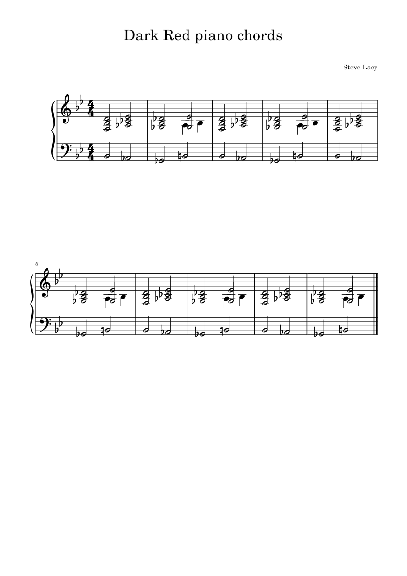 Dark red – Steve Lacy Dark Red piano chords Sheet Music for Piano (Solo ...