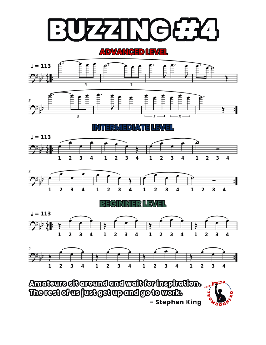 "Buzzing #4" - Trombonhero - Trombone Score Exercise Play Along Workout ...
