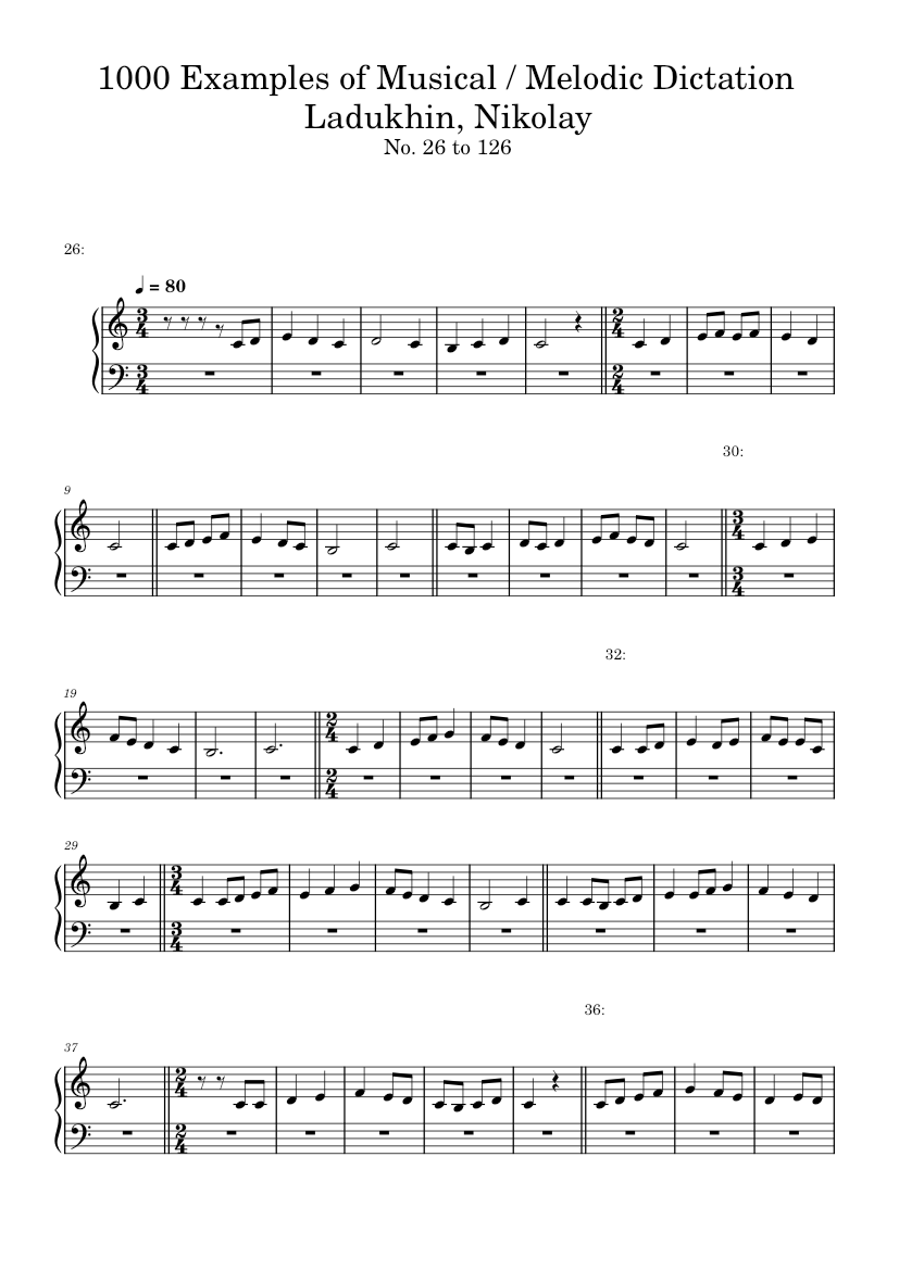 1,000 Examples of Musical Dictation – Nikolay Ladukhin 1000 Examples of ...