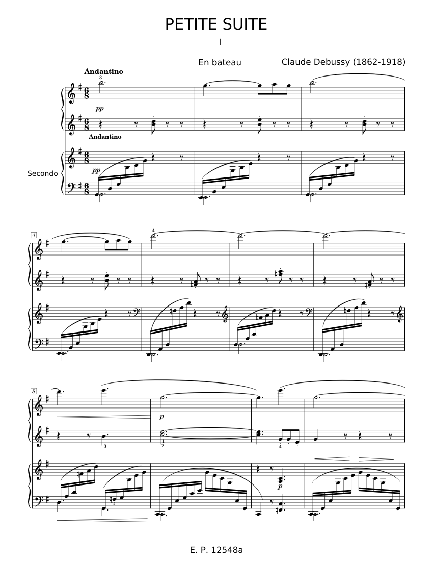 Petite suite - Claude Debussy Sheet music for Piano (Piano Duo) | Musescore.com