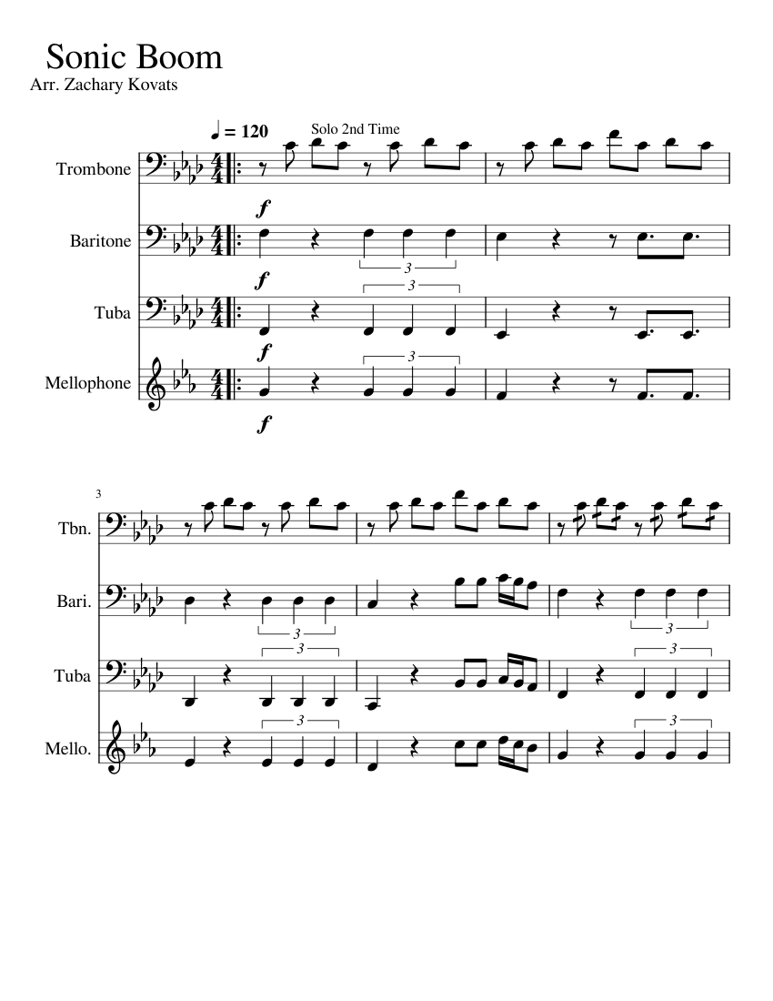 Snake Pit – Sonic Boom Sonic Boom Sheet music for Trombone, Trumpet ...
