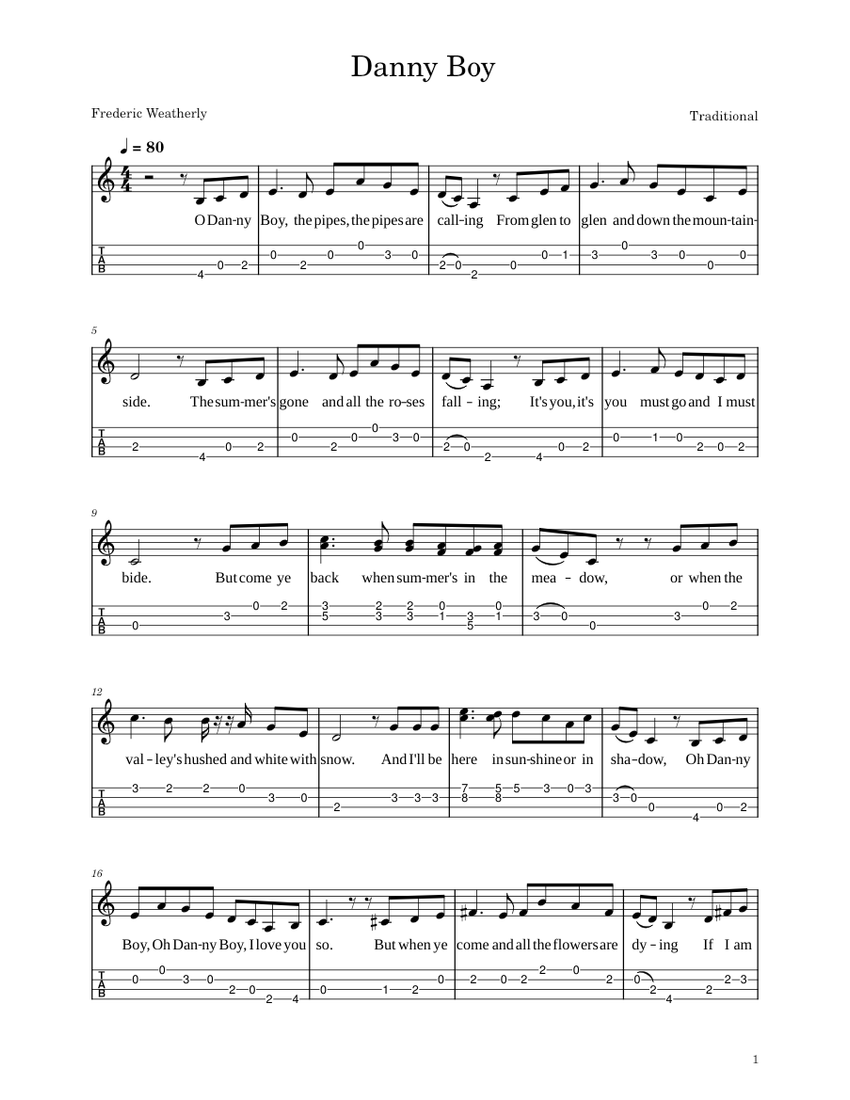 Danny Boy - Frederic Weatherly - piano tutorial