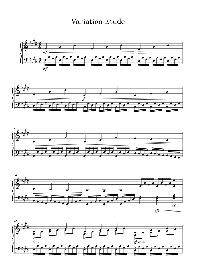 Theme and Variation Sheet music for Piano (Solo) | Musescore.com