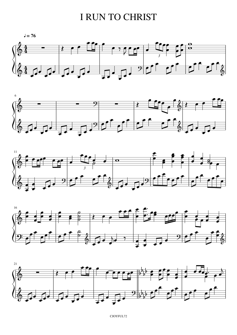I RUN TO CHRIST Sheet music for Piano (Solo) | Musescore.com