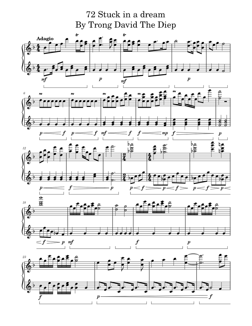 ( 72 ) Stuck in a dream by Trong David The Diep Sheet music for Piano ...