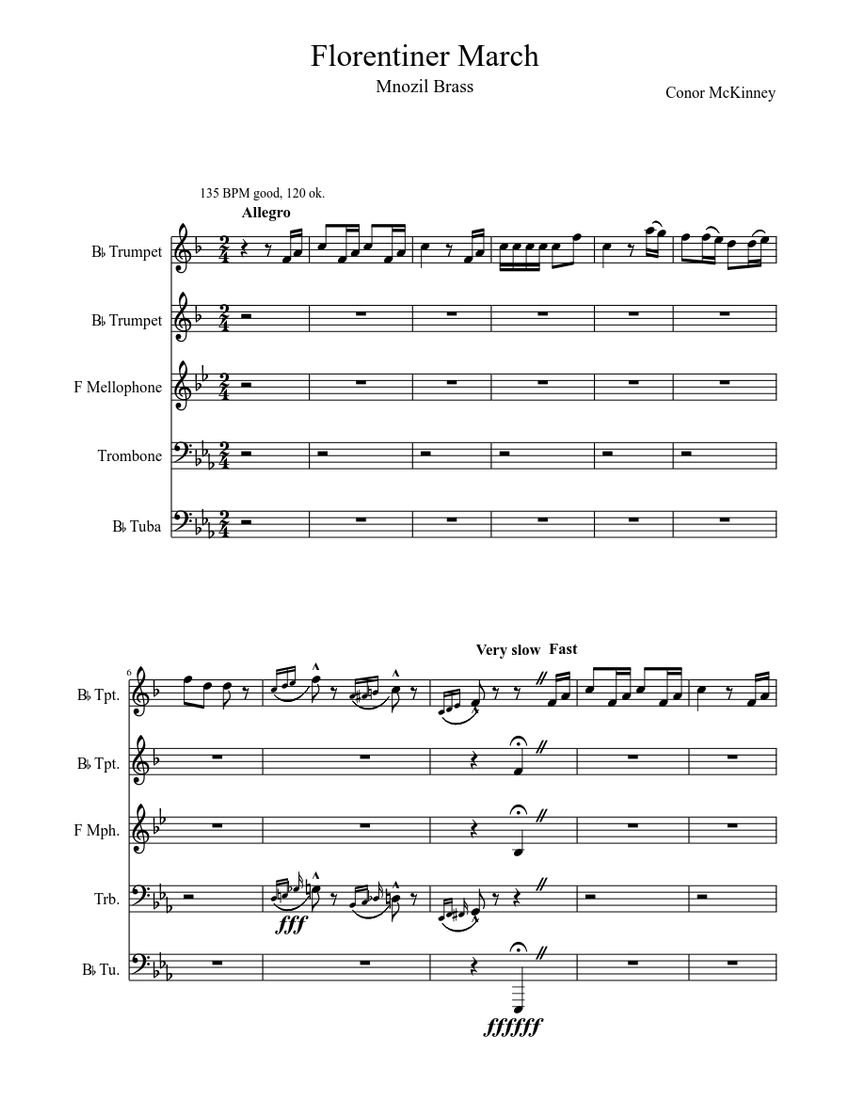 Florentiner March Brass Quintet Sheet music for Trombone, Tuba, Trumpet ...