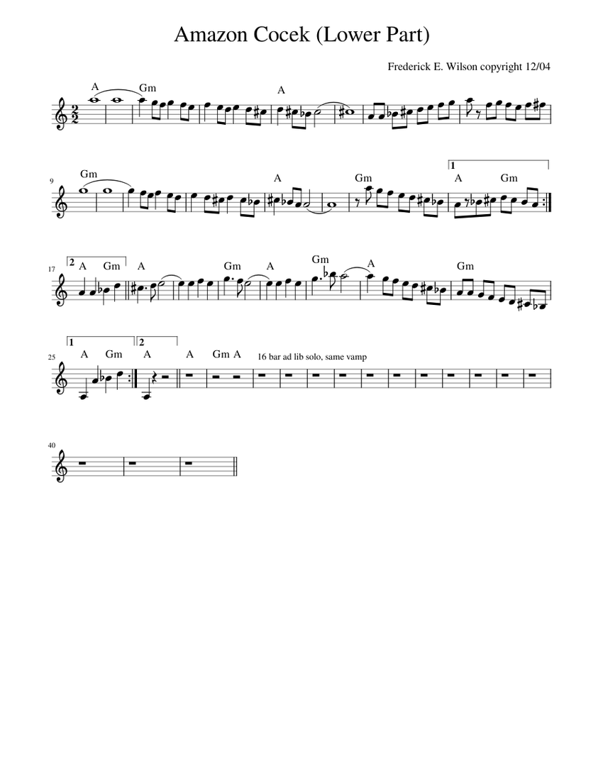Amazon Cocek (Lower Part) Sheet music for Piano (Solo) Easy | Musescore.com