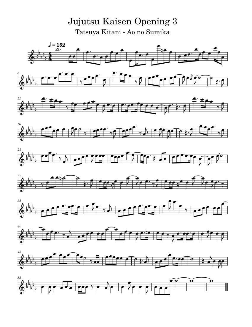 Jujutsu Kaisen Opening 3 Sheet Music for Flute (Solo) | MuseScore.com