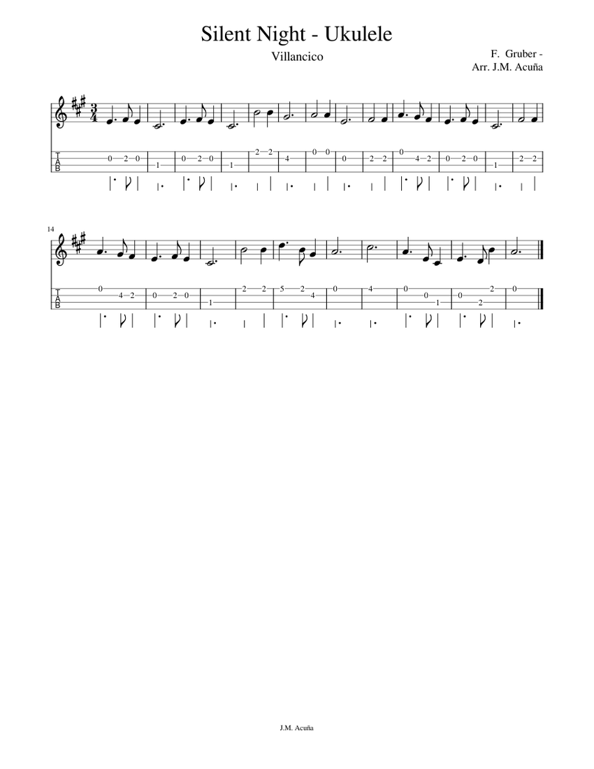Silent Night - Ukulele Sheet music for Ukulele (Solo) | Musescore.com
