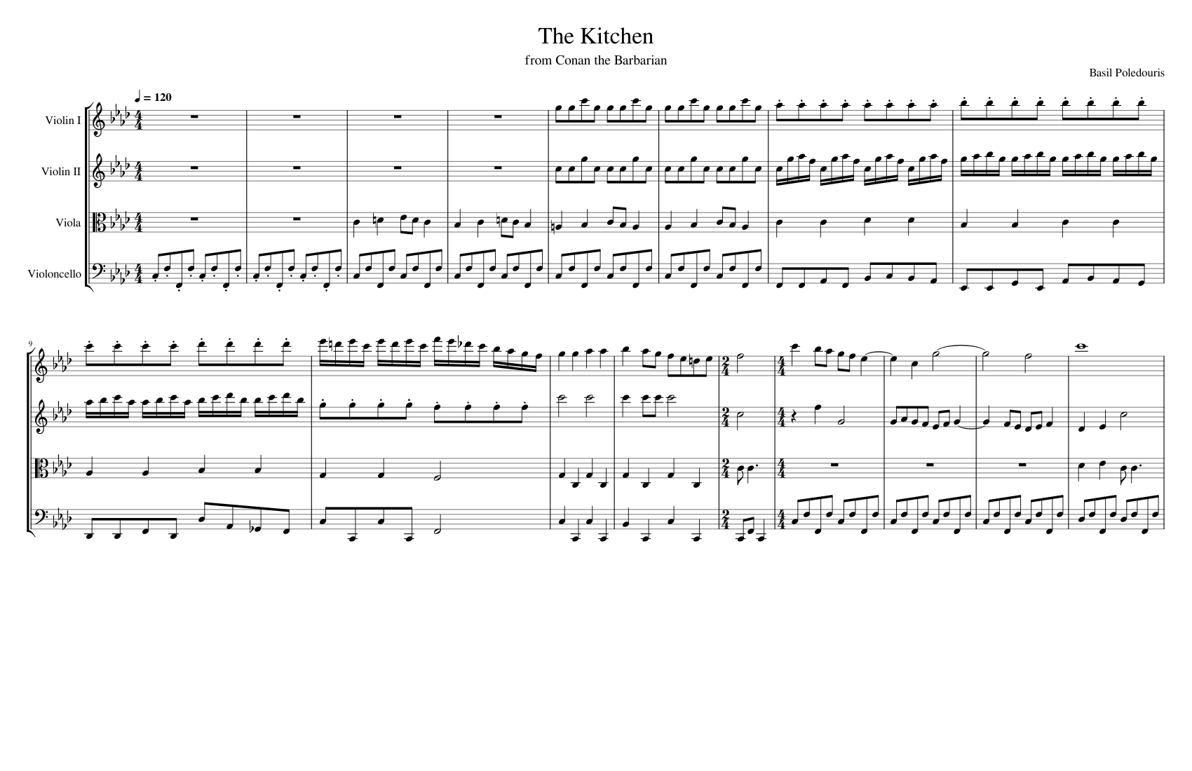 The Kitchen from Conan the Barbarian for string quartet - Basil ...