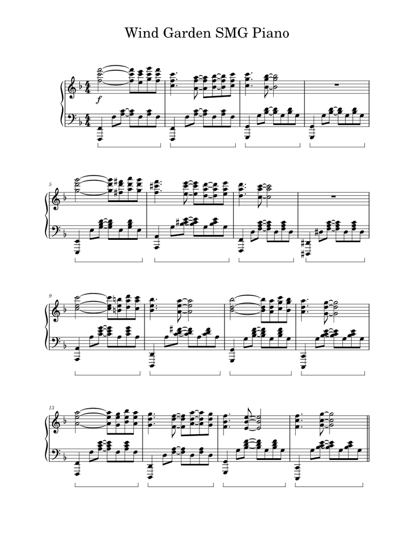 Gusty Garden Galaxy Piano Arrangement Sheet music for Piano (Solo) Easy ...