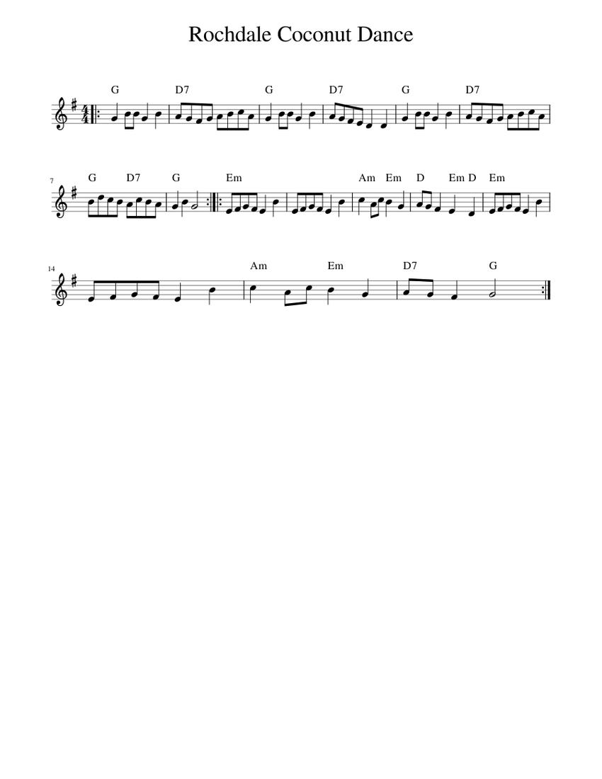 Rochdale Coconut Dance Sheet music for Piano (Solo) Easy | Musescore.com