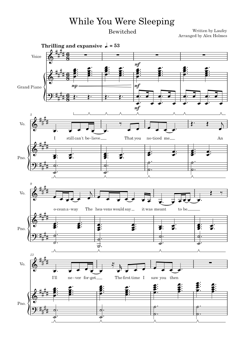While You Were Sleeping – Laufey Sheet Music for Piano, Voice (other) (Piano-Voice) | MuseScore.com
