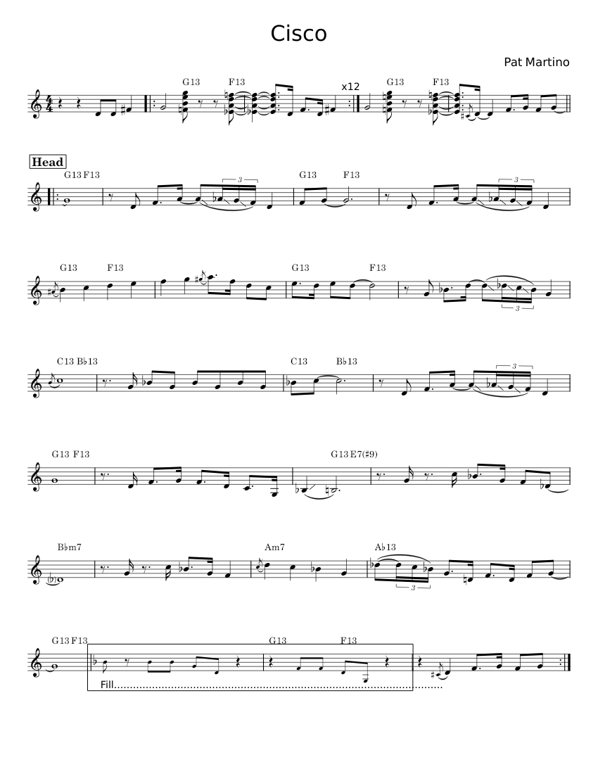 Cisco - Pat Martino Sheet music for Piano (Solo) Easy | Musescore.com