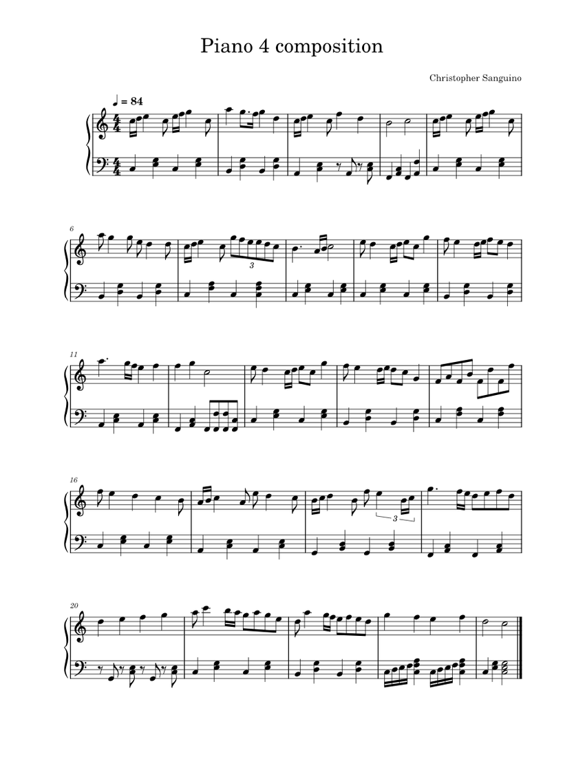 Piano 4 composition cs Sheet music for Piano (Solo) Easy | Musescore.com