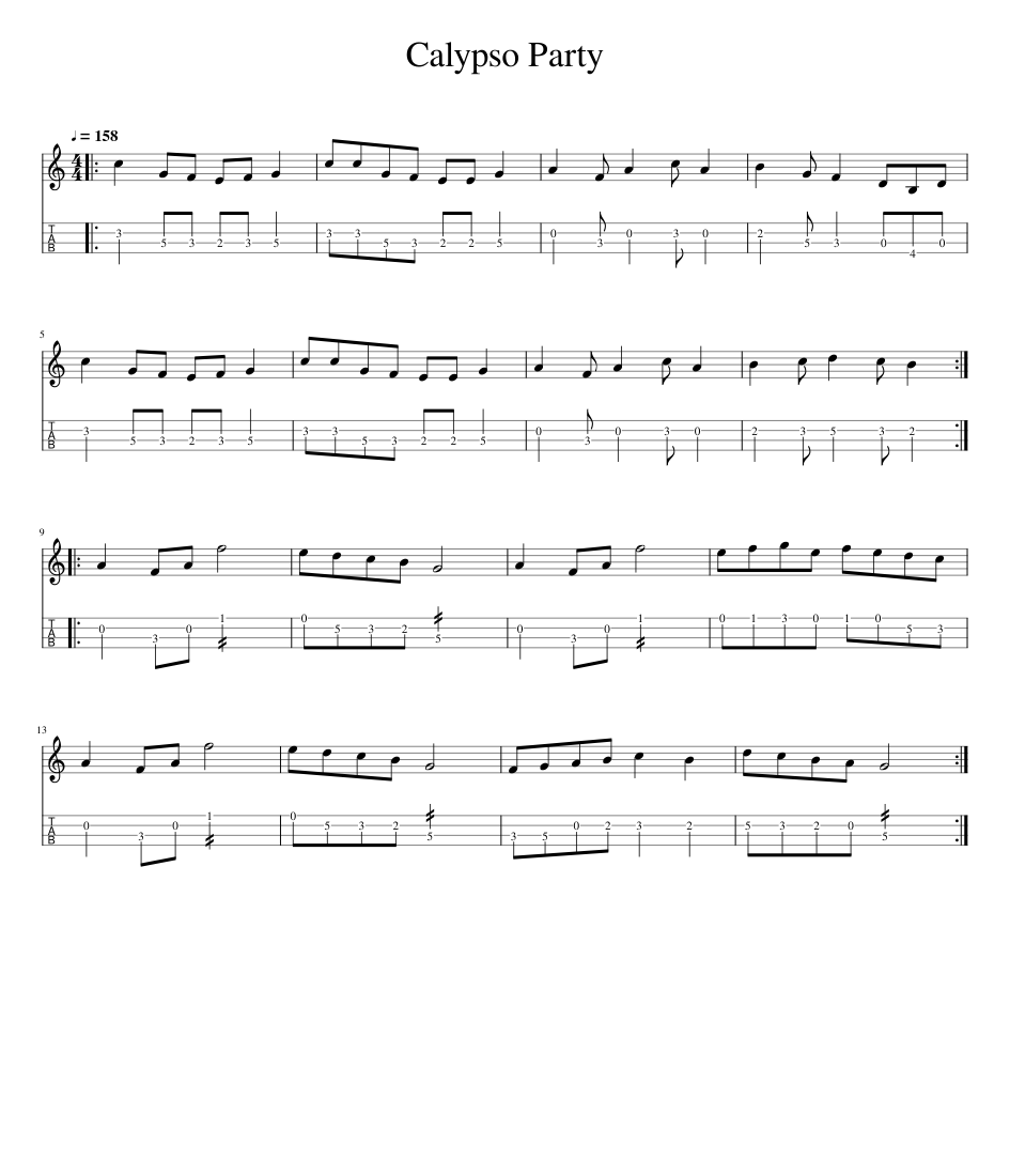 Calypso Party Sheet music for Mandolin (Solo) | Musescore.com