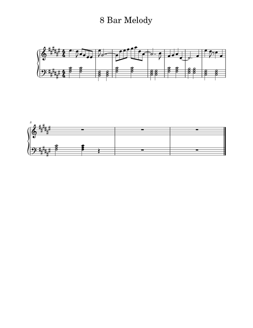 8_Bar_Melody Sheet music for Piano (Piano Quartet) Easy | Musescore.com