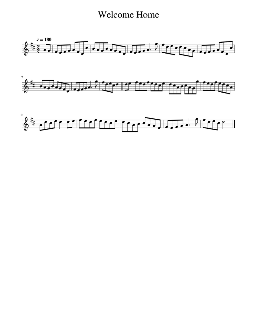 Welcome Home Sheet music for Piano (Solo) Easy | Musescore.com