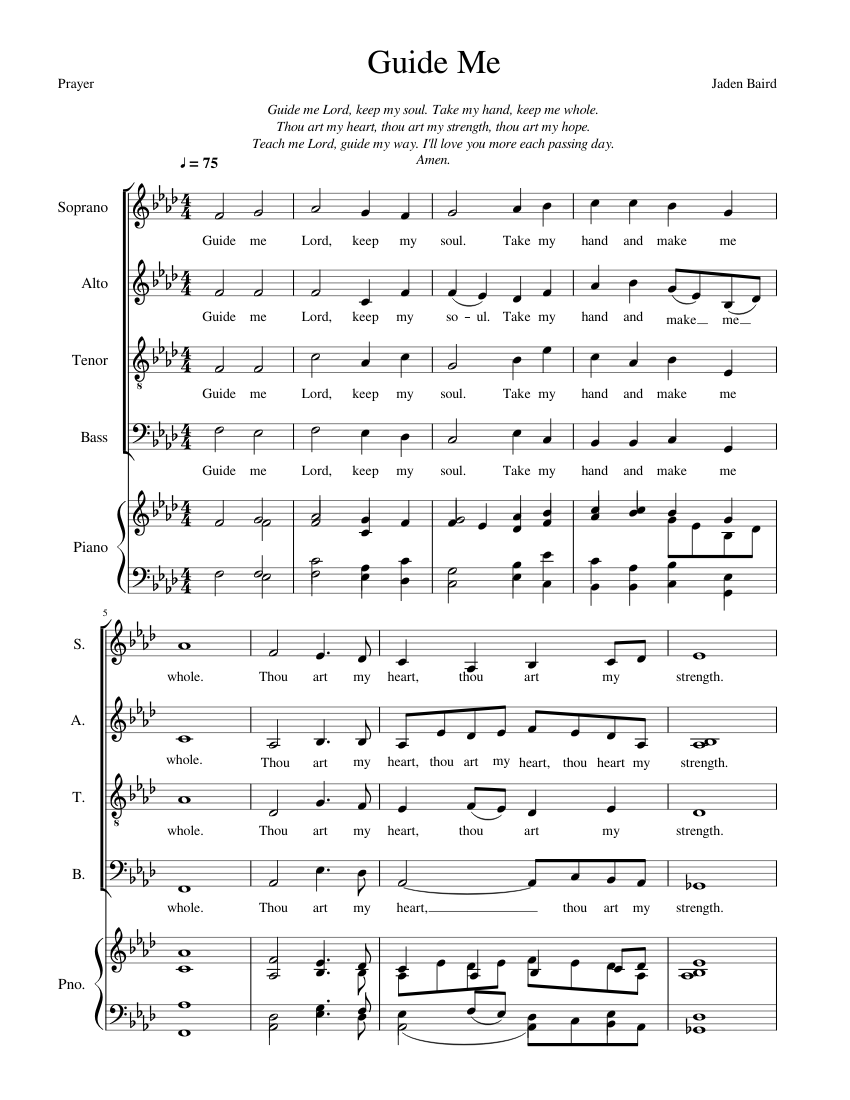 Guide Me Sheet music for Piano, Soprano, Alto, Tenor & more instruments ...