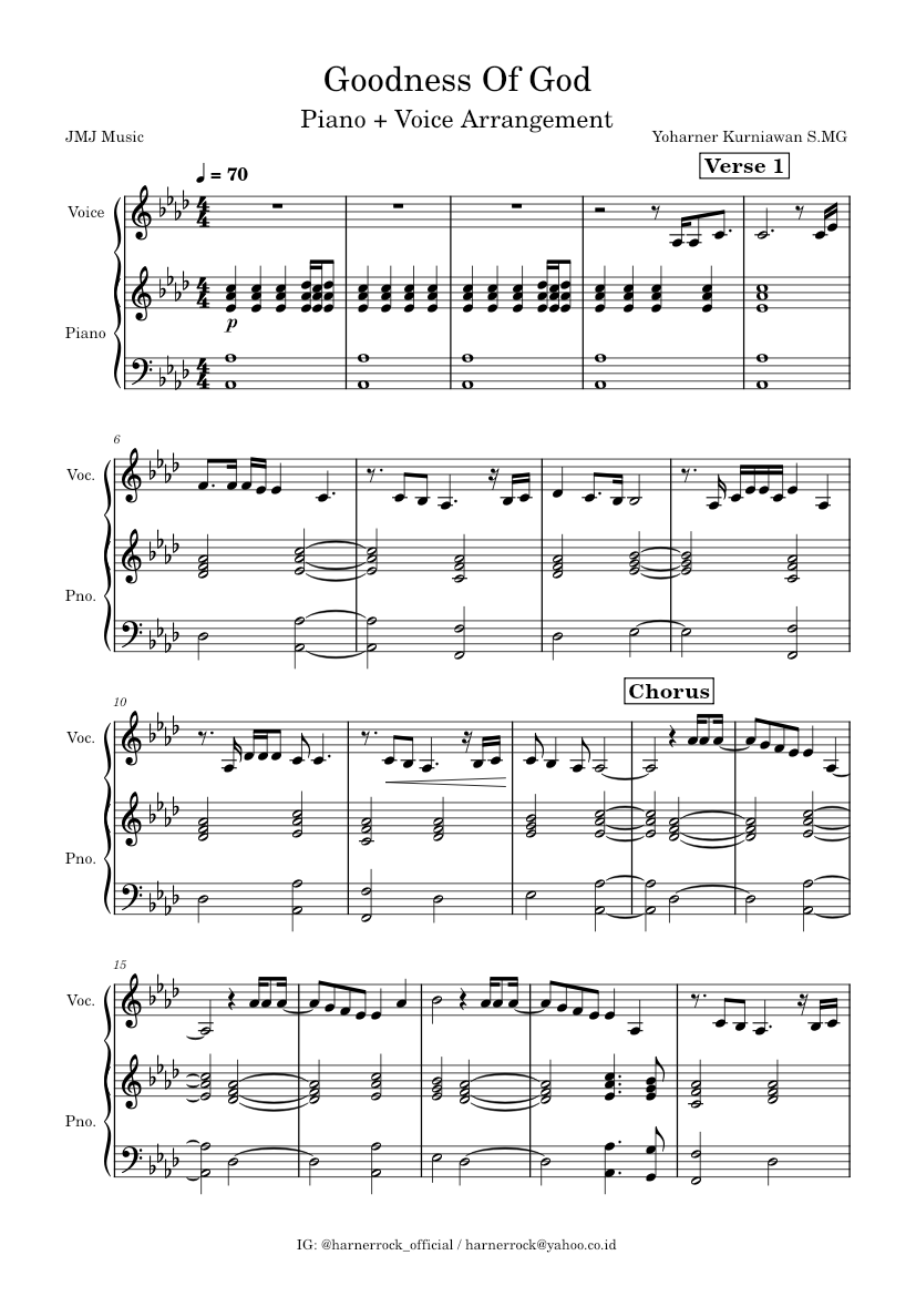 Goodness of god – Bethel Music Goodness of God (piano/voice arrangement ...