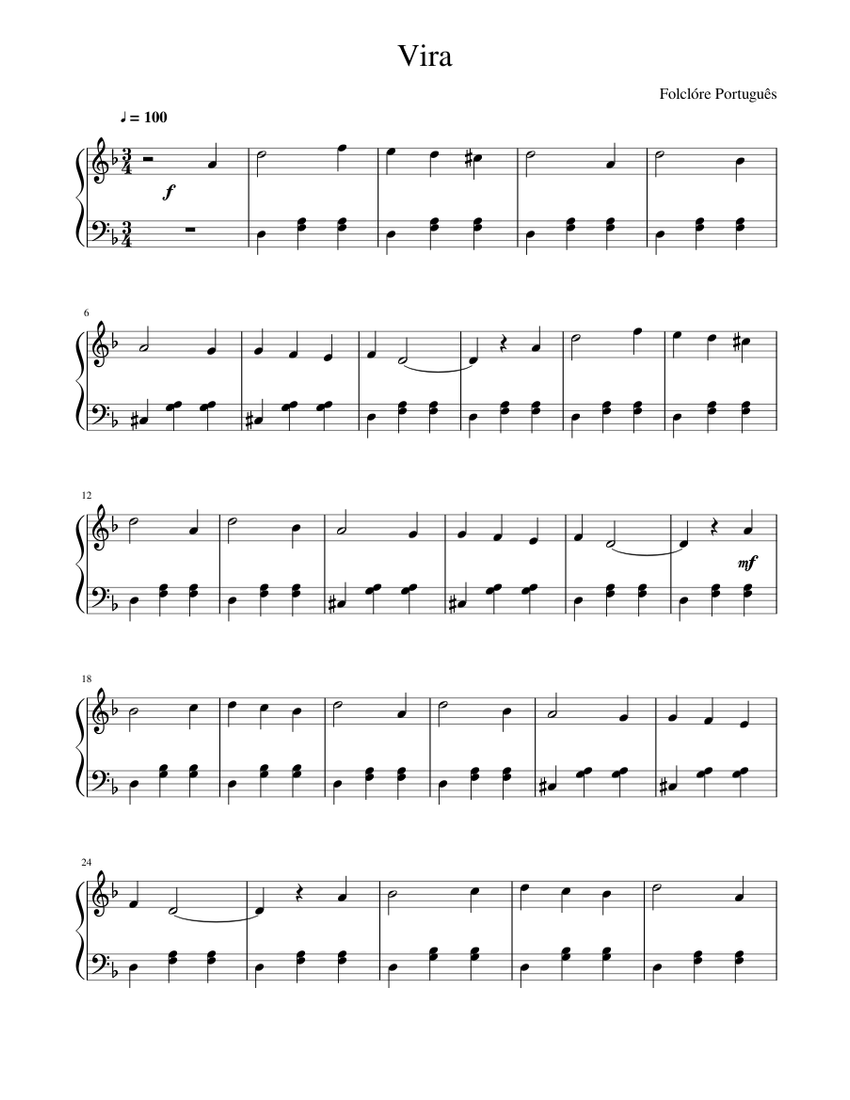Vira Sheet music for Piano (Solo) | Musescore.com