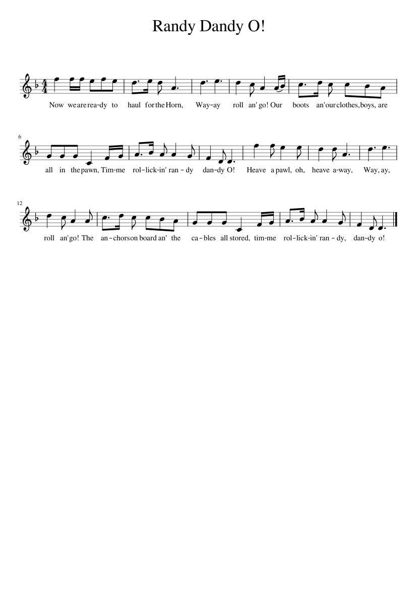 Randy Dandy O! Sheet music for Piano (Solo) Easy | Musescore.com