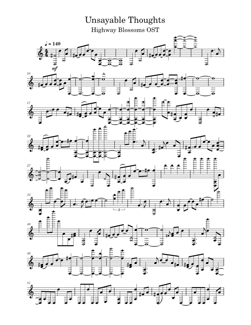 Unsayable Thoughts- Jake Abernathie Sheet music for Guitar (Solo ...