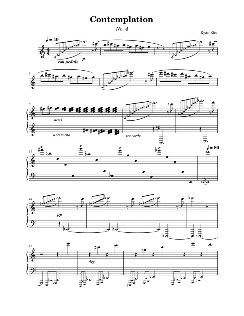 Contemplation No. 4 Sheet music for Piano (Solo) | Musescore.com