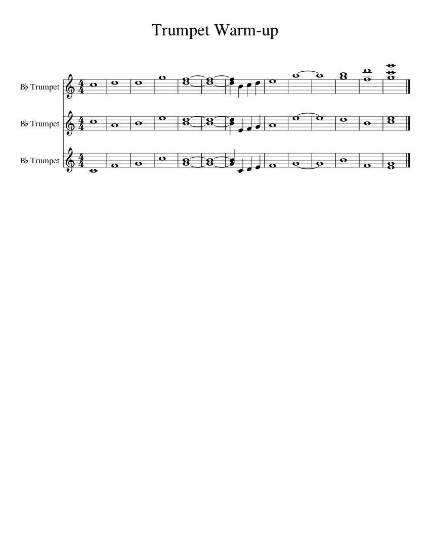 Trumpet Warm up Sheet music for Trumpet in b-flat (Mixed Trio ...