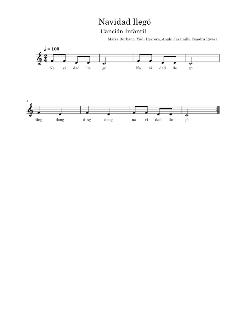 Navidad llego Sheet music for Piano (Solo) Easy | Musescore.com