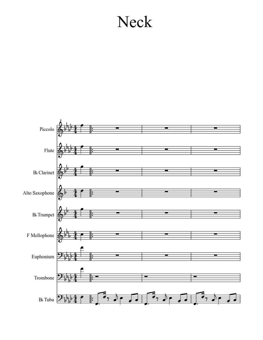 Neck Sheet music for Trombone, Tuba, Flute, Oboe & more instruments ...