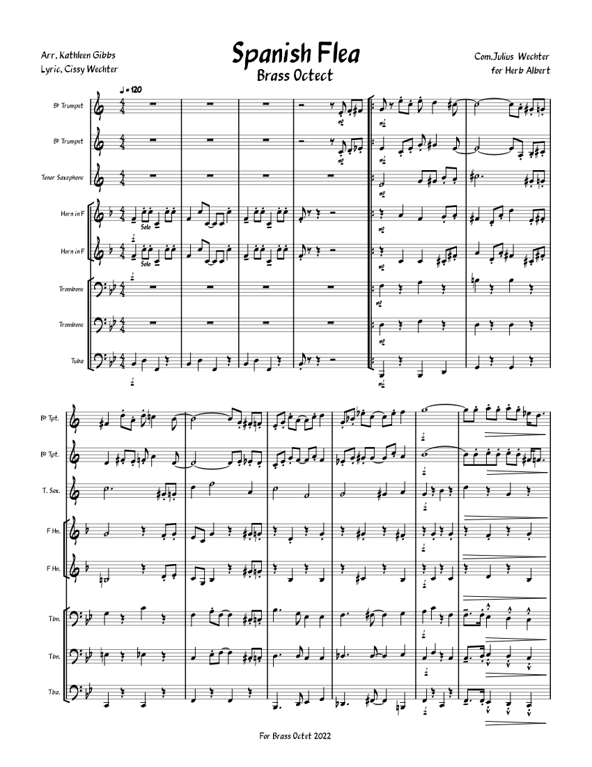 Spanish flea – Herb Alpert & The Tijuana Brass Octet Sheet music for ...