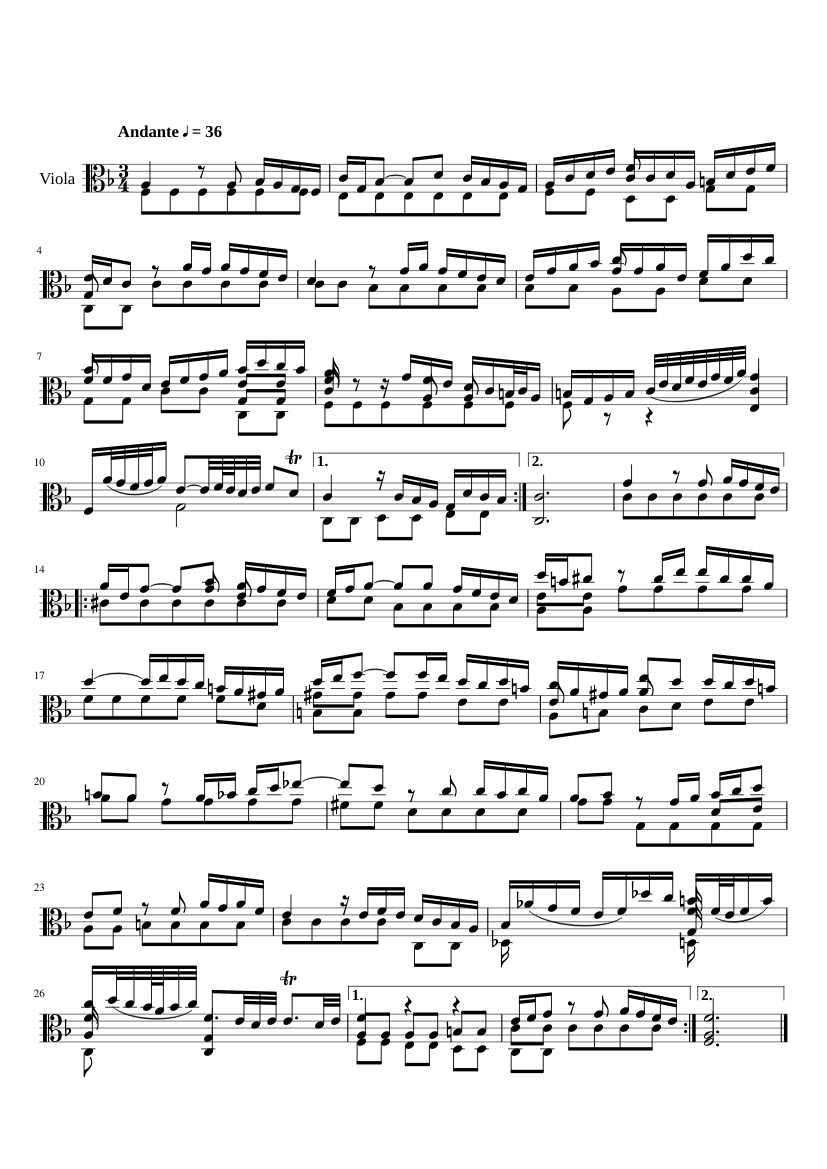 Violin Sonata No.2 in A minor, BWV 1003 - Johann Sebastian Bach Sheet ...
