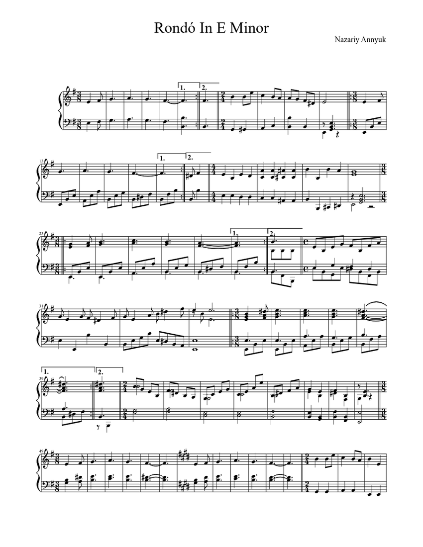 Rondo Sheet music for Piano (Solo) | Musescore.com