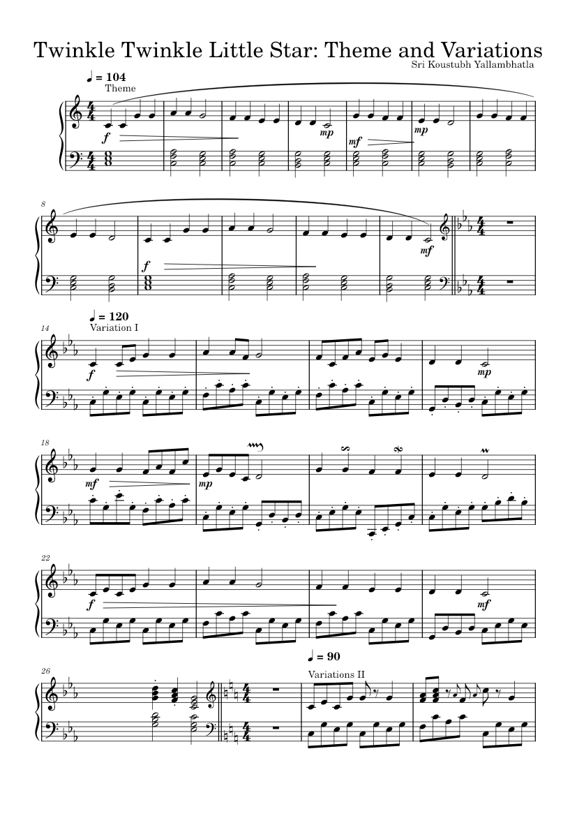 Twinkle Twinkle Little Star – Wolfgang Amadeus Mozart Twinkle Twinkle ...