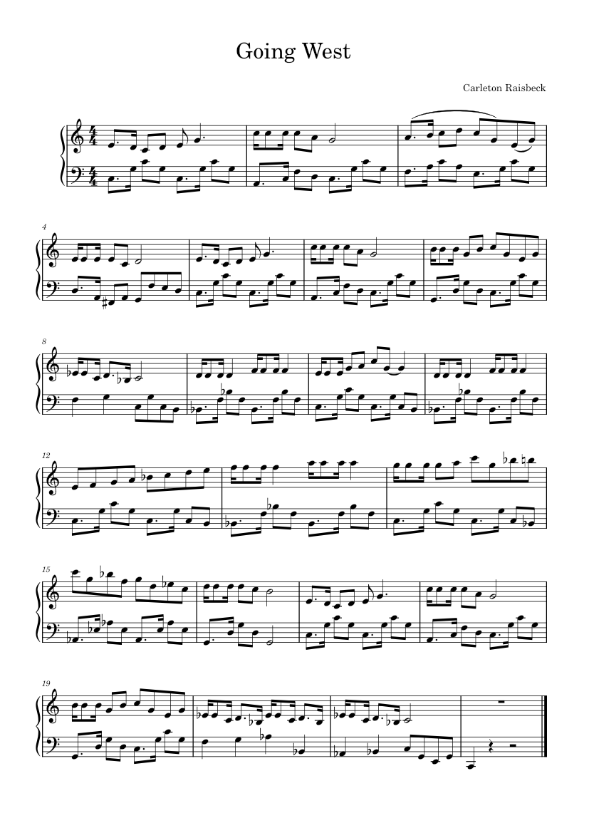 Going West Sheet music for Piano (Solo) Easy | Musescore.com