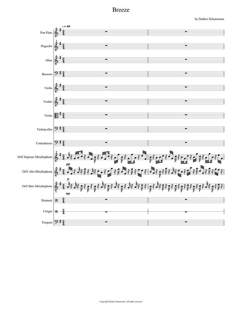 Breeze Sheet music for Oboe, Bassoon, Timpani, Violin & more ...
