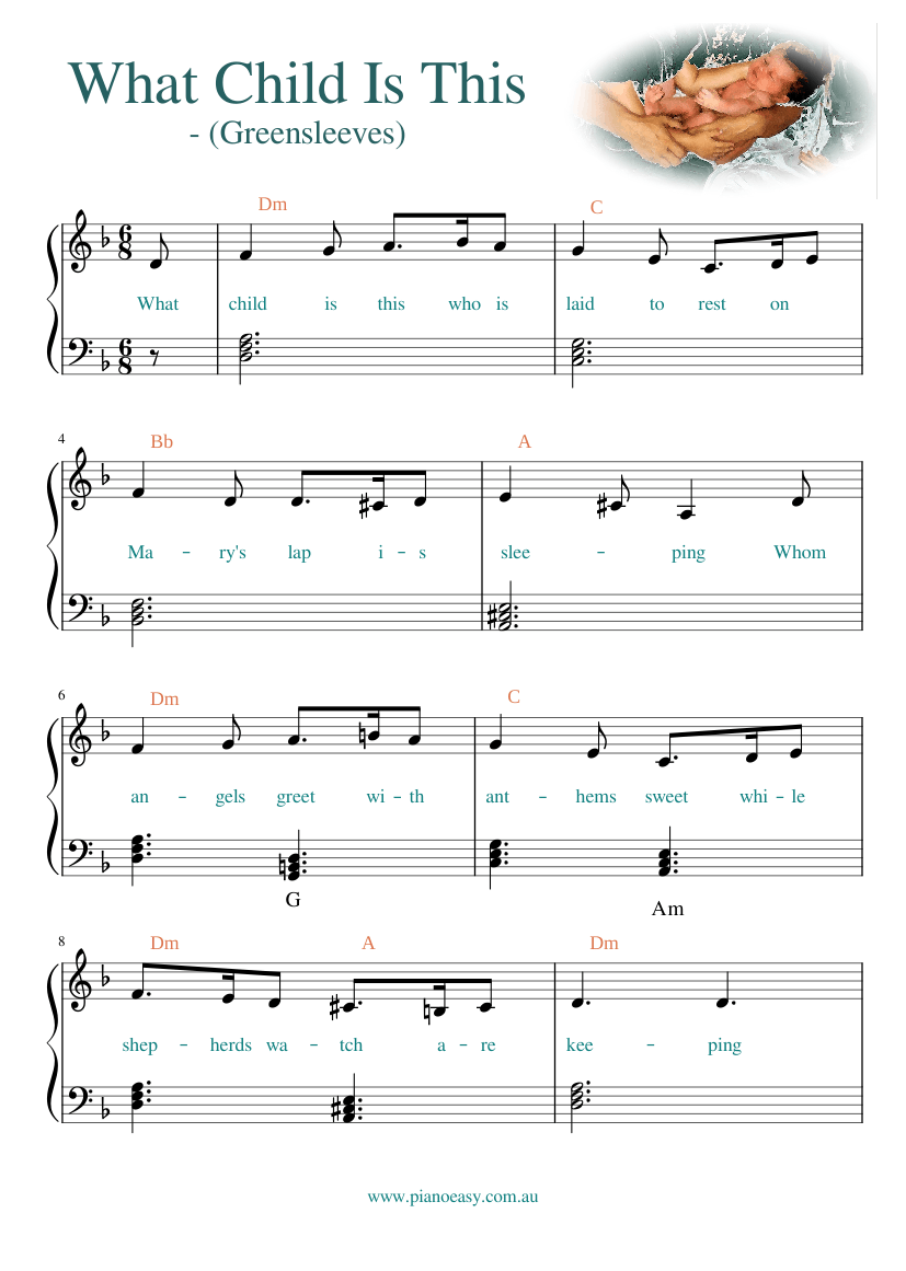 What Child Is This (Greensleeves) Sheet music for Piano (Solo) Easy ...