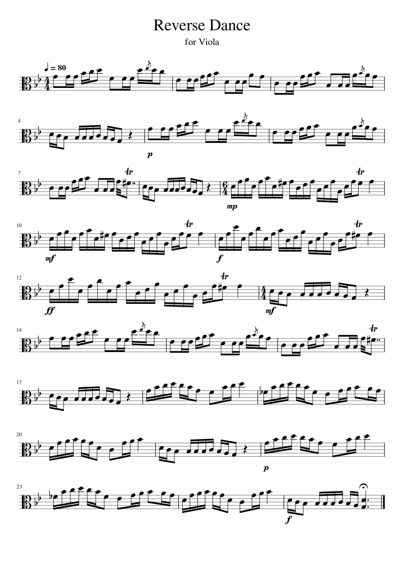Reverse Dance – Andrey VInogradov Sheet music for Viola (Solo ...