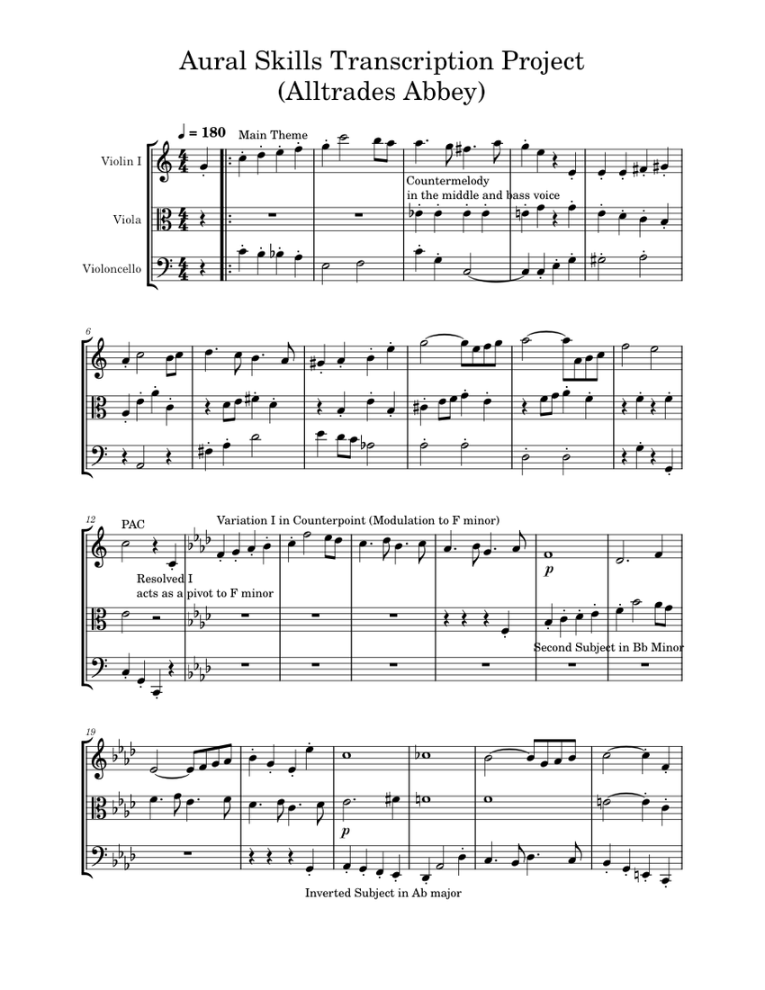 Aural Skills Transcription Project: Alltrades Abbey Sheet music for ...