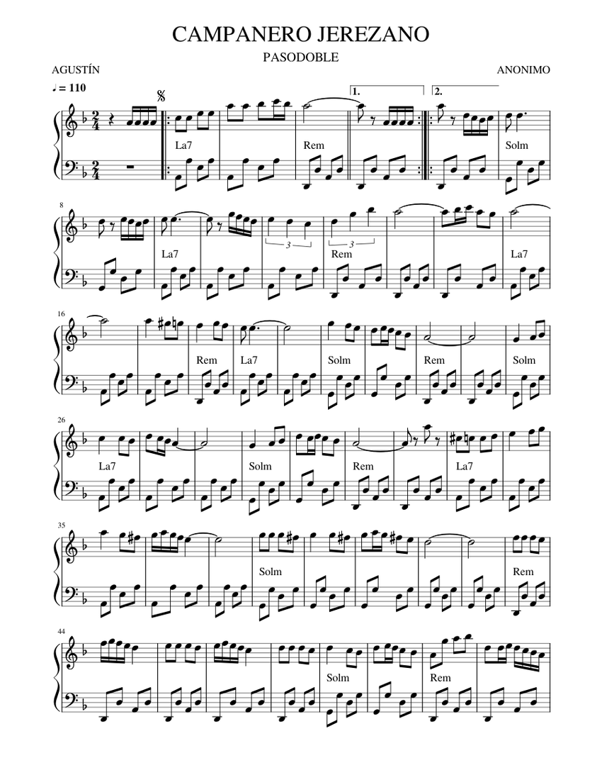 CAMPANERO JEREZANO 2 Sheet music for Accordion (Solo) | Musescore.com