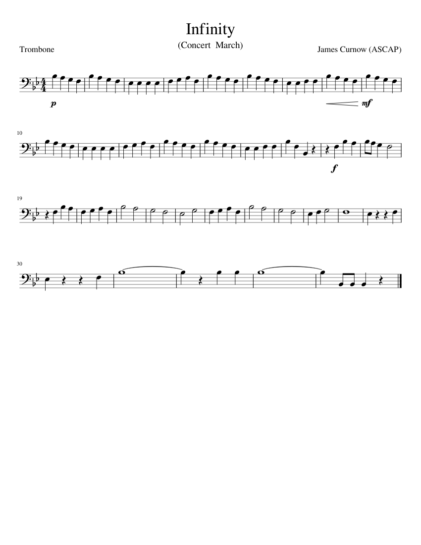 Infinty Sheet music for Trombone (Solo) | Musescore.com