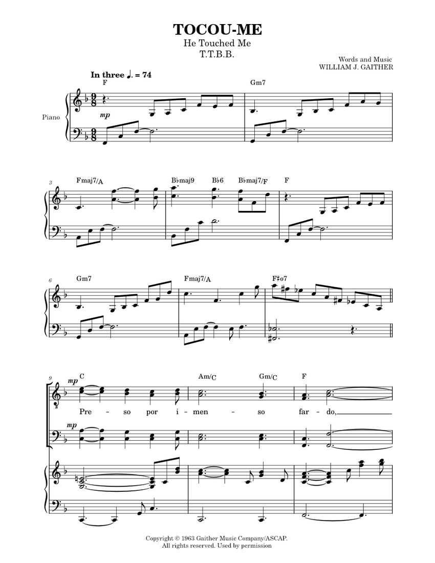 TOCOU-ME Sheet music for Piano, Male (Men’s Choir) | Musescore.com