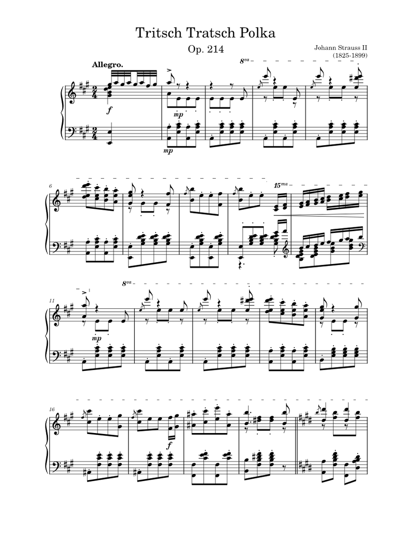 Tritsch-Tratsch-Polka, Op.214 – Johann Strauss Jr. (Arrangement for ...